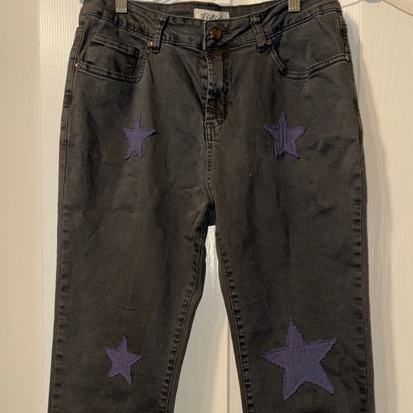 Listicle | Jeans | Womens Gray Jeans With Purple Star Accents | Poshmark